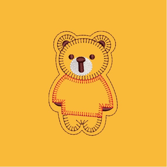 Bear Applique Embroidery Design - Etsy