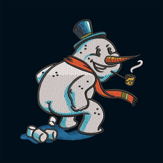Snowman Pooping Machine Embroidery Design - Etsy