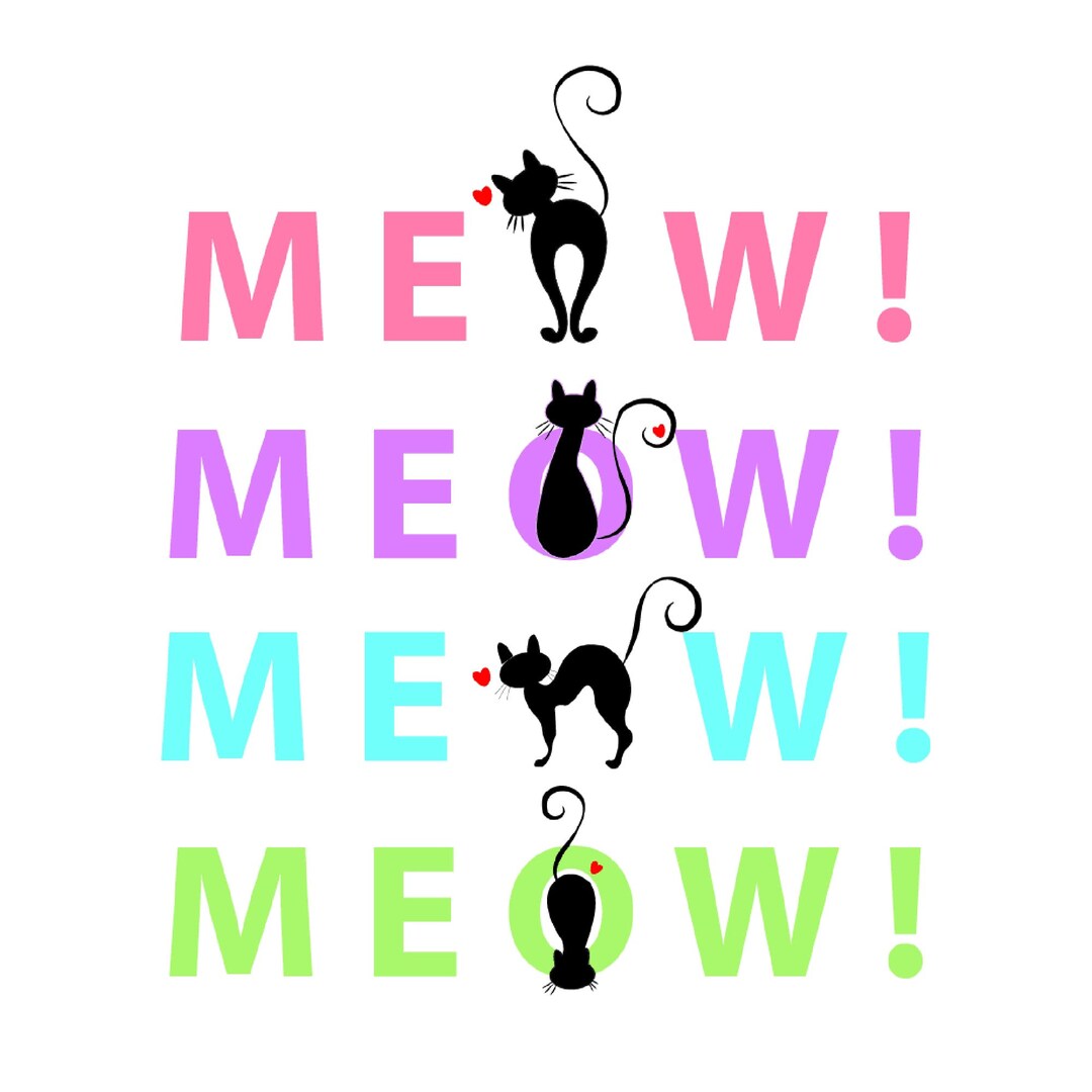 Meow Vector Art Design - Etsy