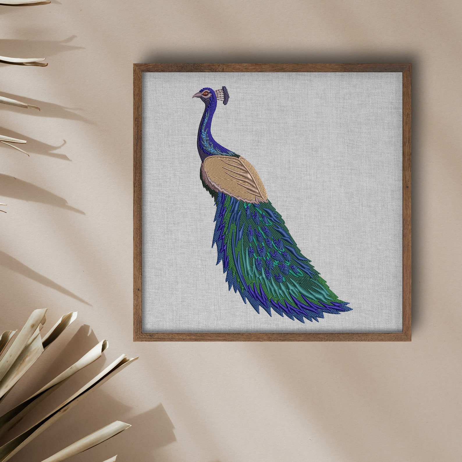 Feathery Peacock Machine Embroidery Design, Embroidery Files - Etsy