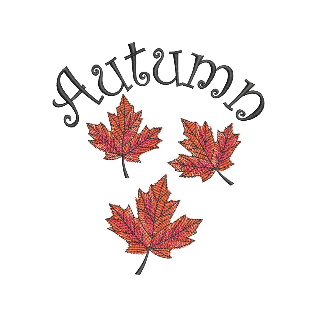 Autumn Falling Leaves Machine Embroidery Design, Instant Download Now ...