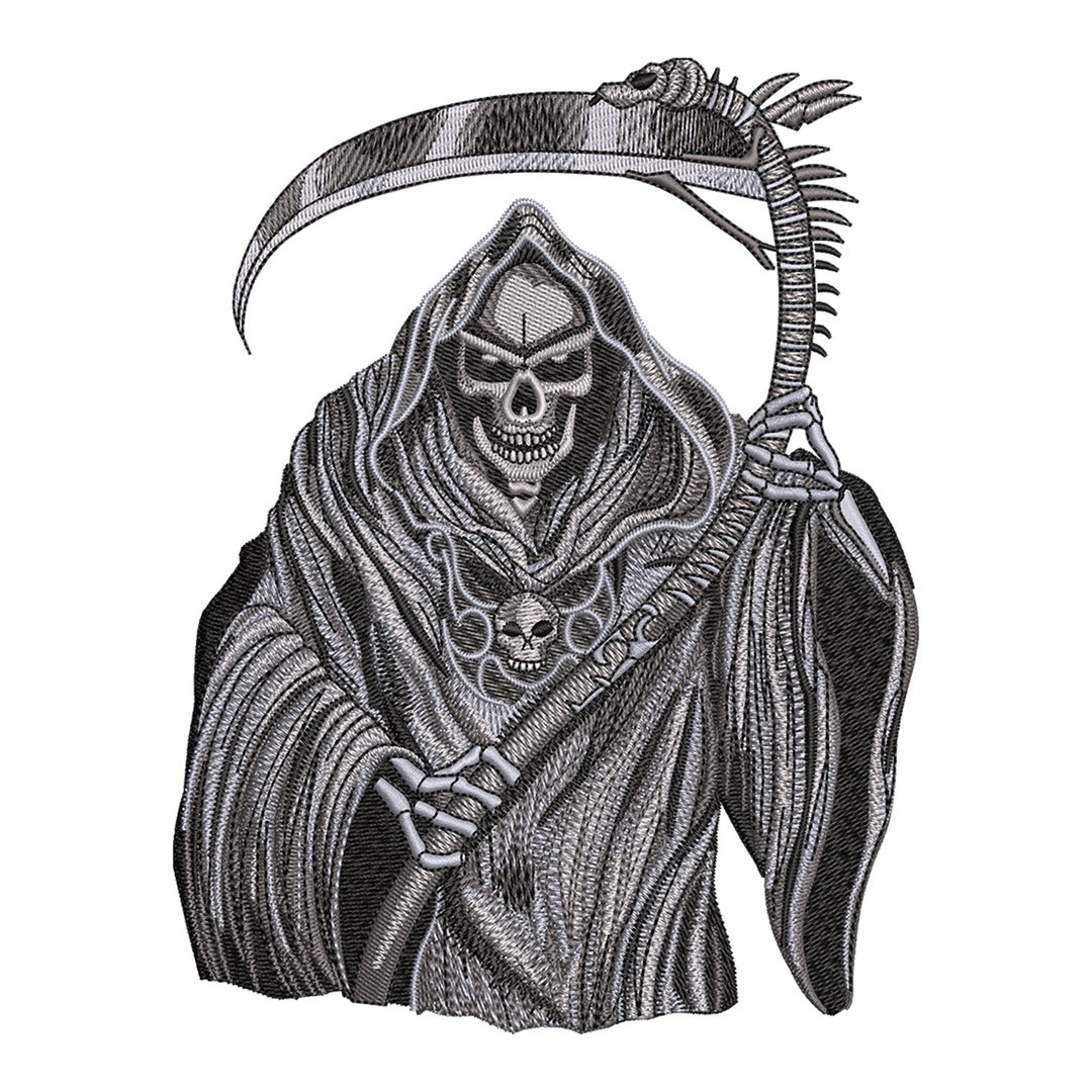 Grim Reaper Machine Embroidery Design, Digitized Embroidery Design ...