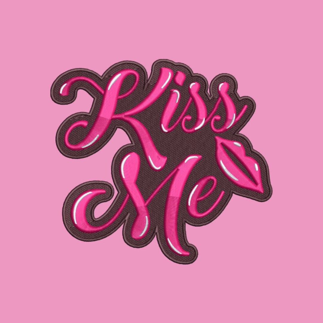 Happy Kiss Day Embroidery Design, Happy Kiss Day, Kiss Day Embroidery ...