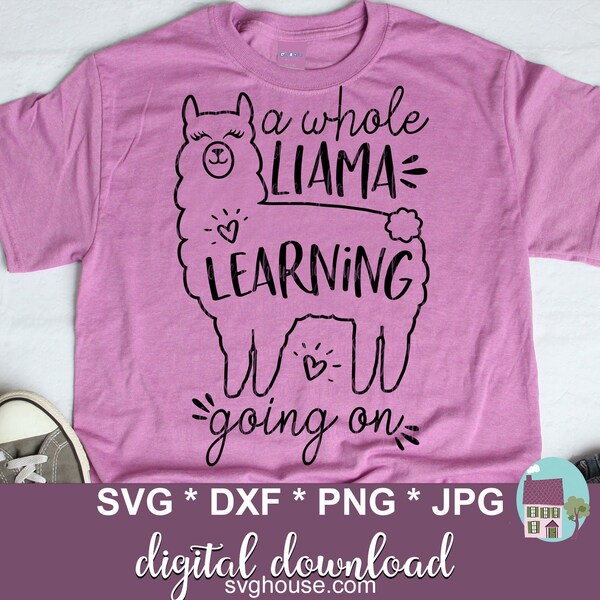 Llama Learning Going on Svg - Etsy