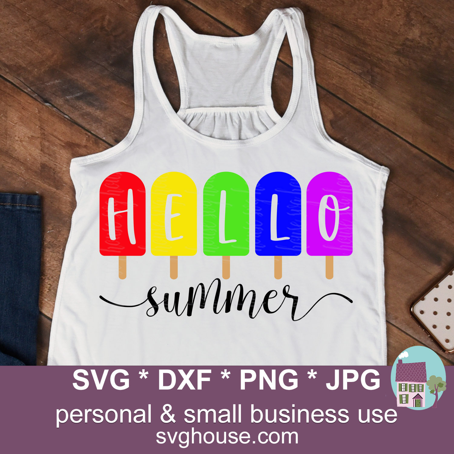 Hello Summer Popsicle SVG Cut Files for Cricut and Silhouette - Etsy
