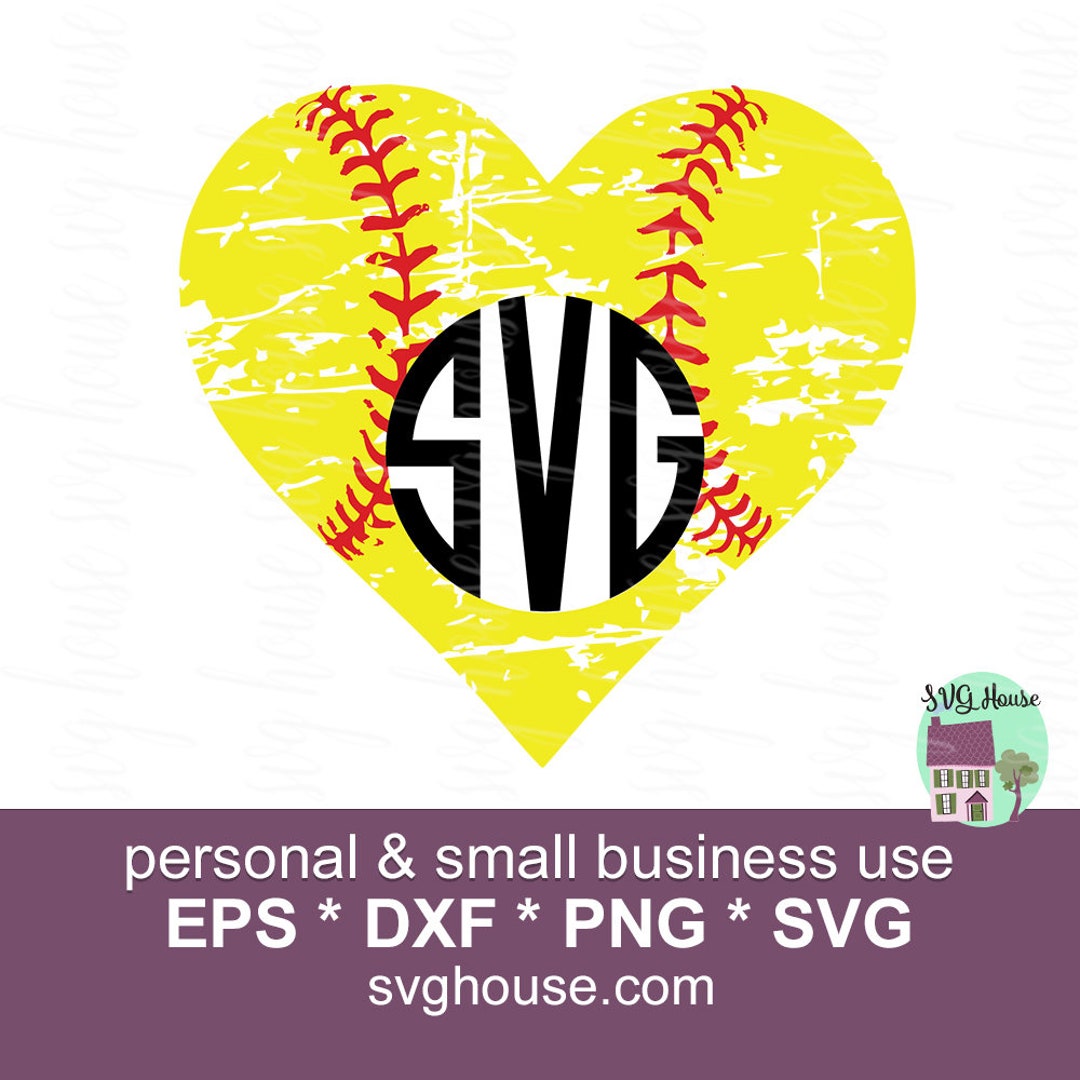 Softball Monogram Svg Softball Monogram Softball Svg Love - Etsy