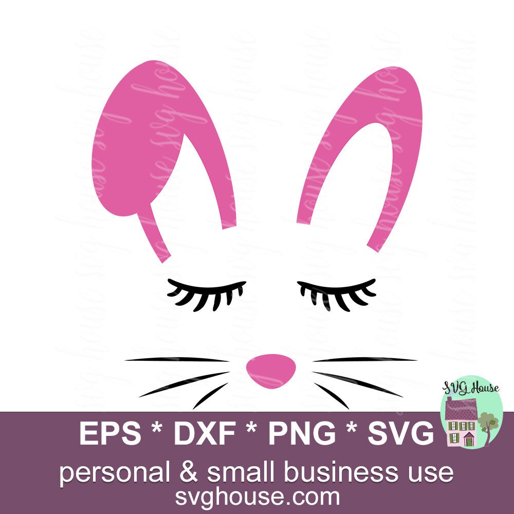 Bunny Face Svg Rabbit Face Svg Cute Bunny Face Svg Bunny - Etsy