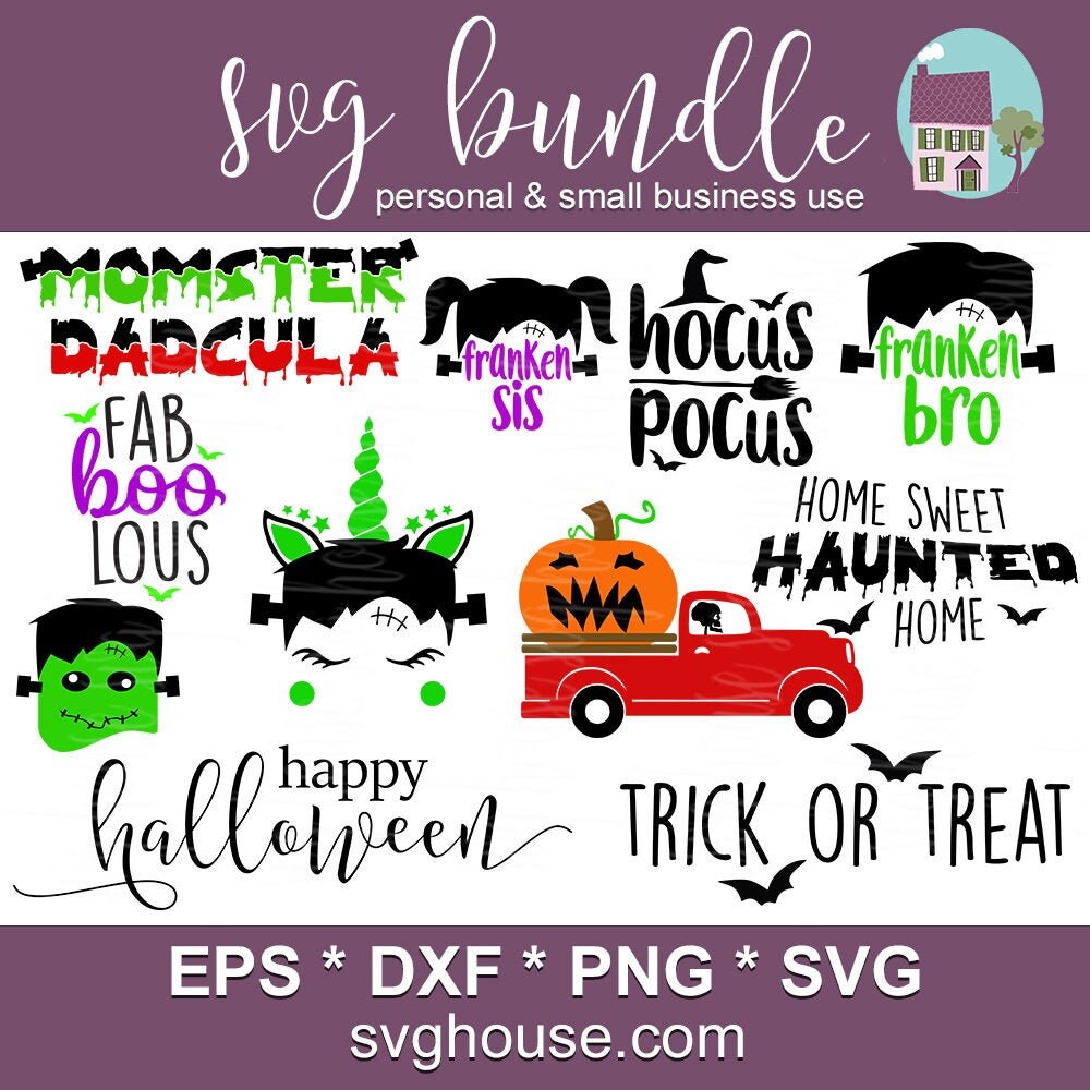 Halloween Bundle SVG Cut Files For Silhouette And Cricut 12 | Etsy