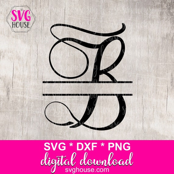 Split Letter B Svg Split Monogram Svg File Split Letter Svg Etsy