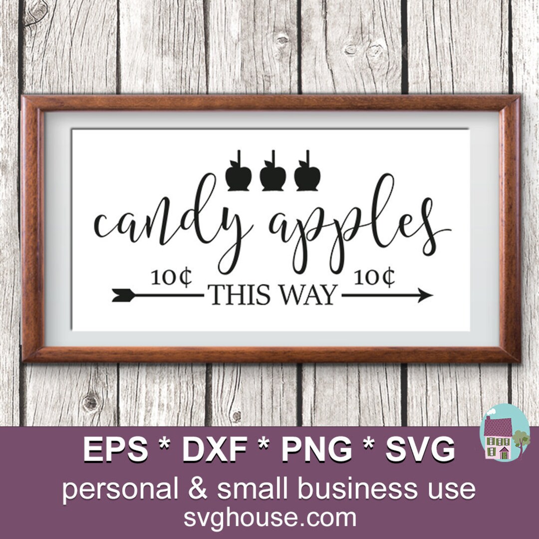 Candy Apple Svg Candy Apples Candy Apples Svg Fall Sign - Etsy