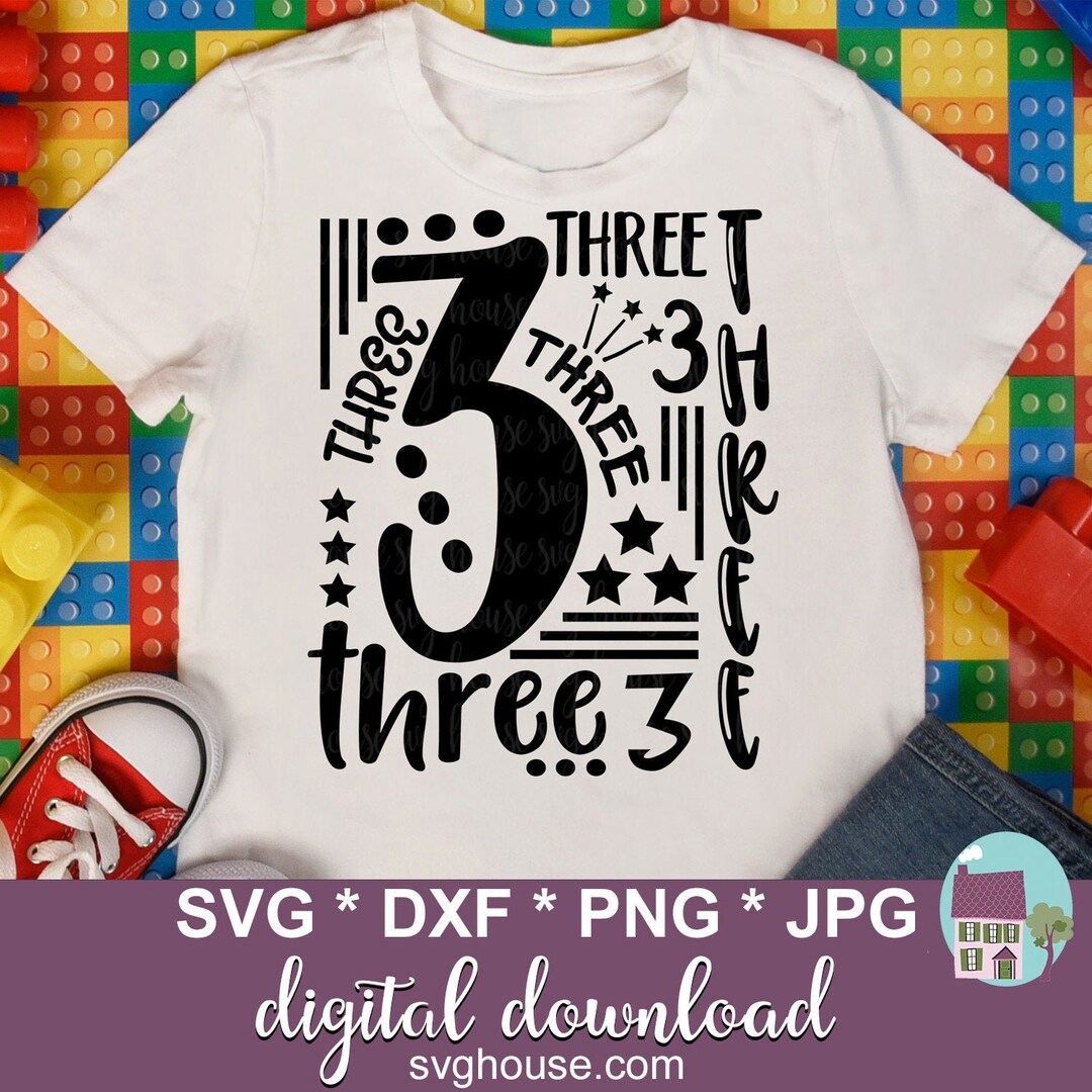 3rd Birthday Collage SVG, Boy SVG Cut File, Girl Birthday Svg, Three ...