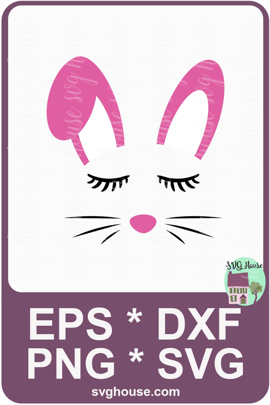 Bunny Face Svg Rabbit Face Svg Cute Bunny Face Svg Bunny | Etsy