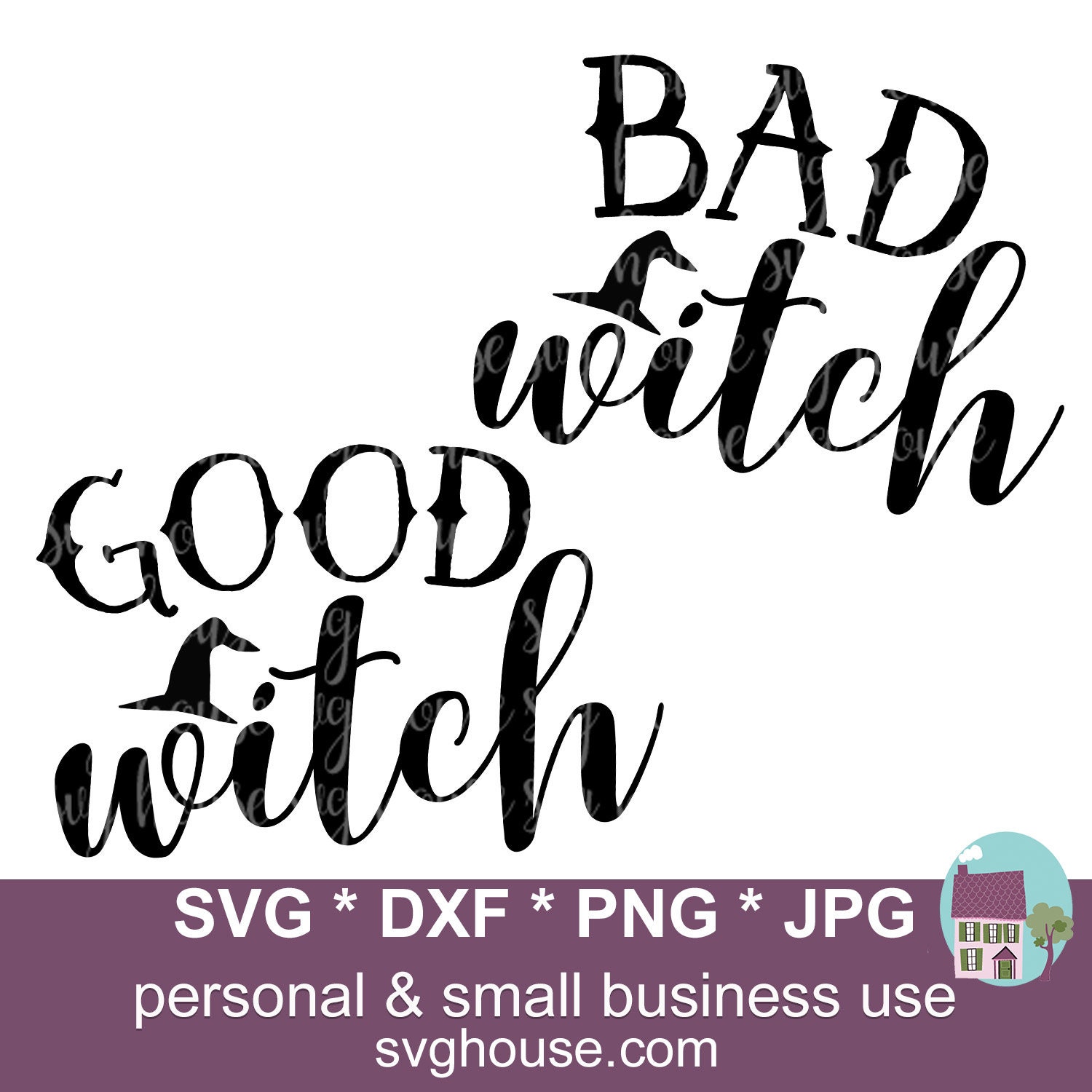 Good Witch Bad Witch SVG Halloween SVG Witch Cut Files | Etsy