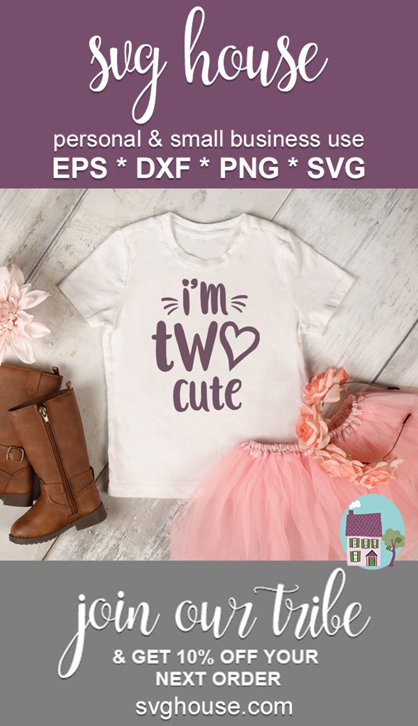 I'm Two Cute Svg Two Birthday Svg 2nd Birthday Svg | Etsy