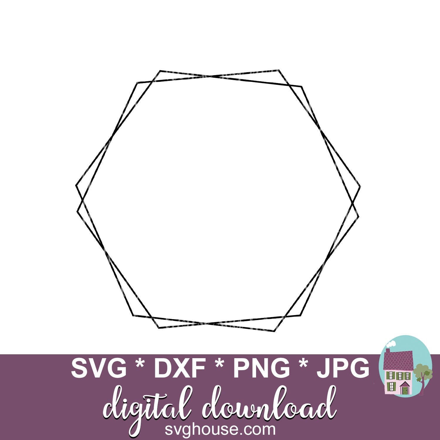 Hexagon Frame SVG Monogram Frame Svg SVG Files for Cricut - Etsy UK
