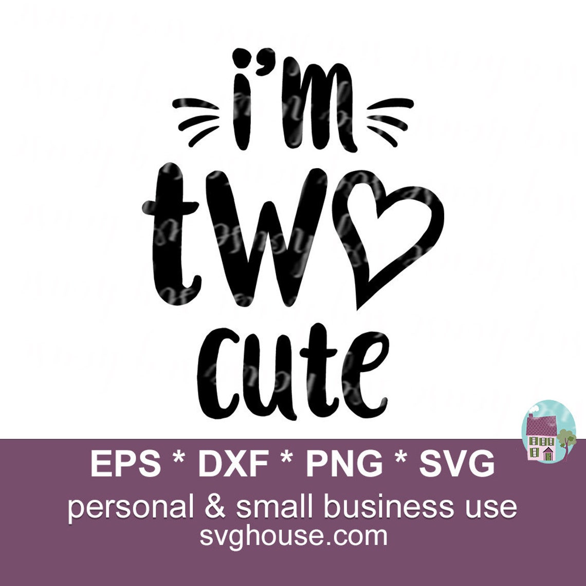 I'm Two Cute Svg Two Birthday Svg 2nd Birthday Svg | Etsy