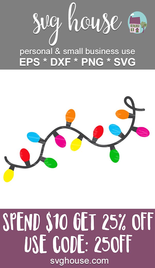 Christmas String Lights SVG Cut Files For Silhouette And | Etsy