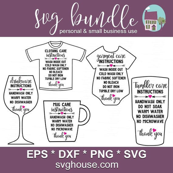 Care Instructions Svg Bundle Care Cards Vector Cut Files | Etsy