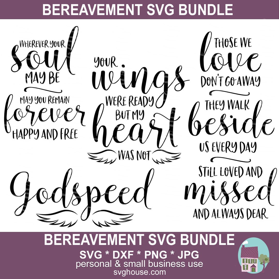 Bereavement SVG Bundle 4 Designs Cut Files for Cricut and Silhouette - Etsy
