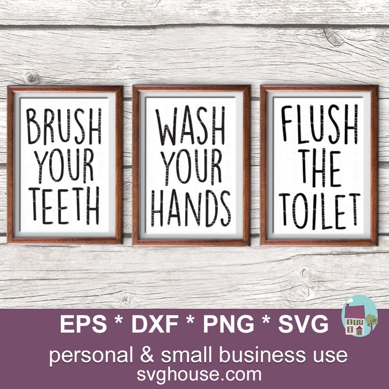 Bathroom Rules SVG Cut File Brush Wash Flush Svg Vector Image - Etsy UK