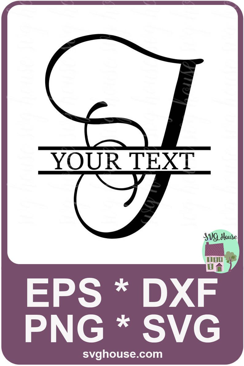 Split Letter J Svg Split Monogram Svg File Split Letter Svg | Etsy