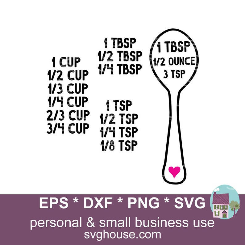 Conversion Chart Svg Bundle Kitchen Measuring Cheat Sheet | Etsy UK