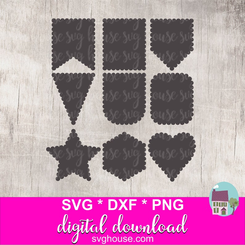 Banner SVG Scalloped Bunting Banner Template Scallop Banner | Etsy UK