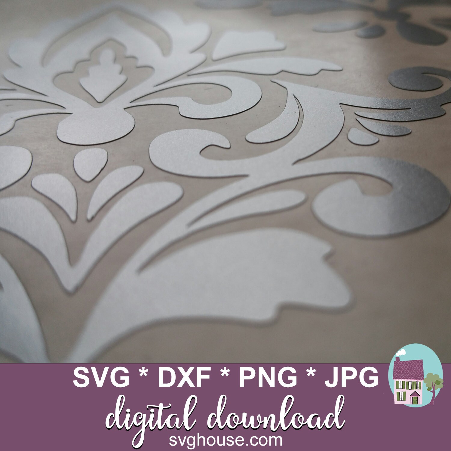 Damask SVG File Stencil SVG SVG Files for Cricut and - Etsy Canada
