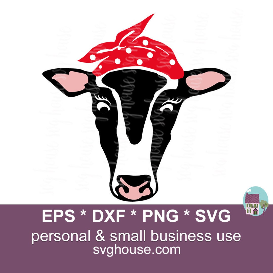 Cow With Bandana SVG Cow Svg Heifer SVG Cow Face Svg - Etsy Israel