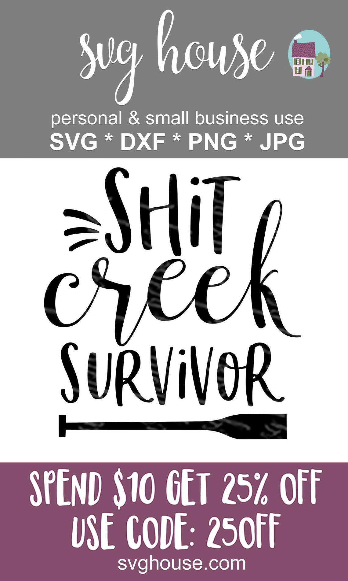 Shit Creek Survivor SVG Funny Cut Files for Cricut and | Etsy