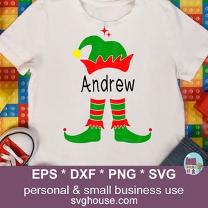 Elf Split Monogram Svg Christmas Elf Vector Cut Files for Silhouette ...