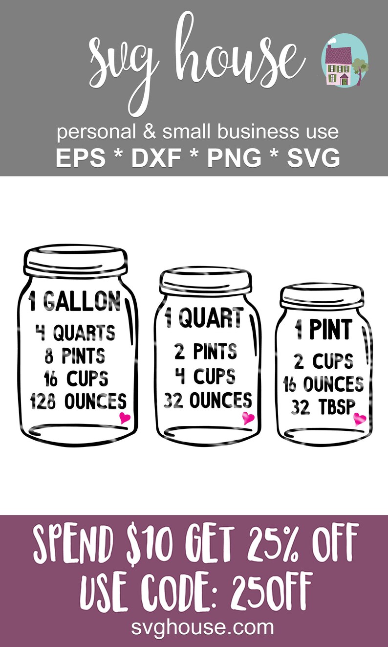 Conversion Chart Svg Bundle Kitchen Measuring Cheat Sheet | Etsy UK