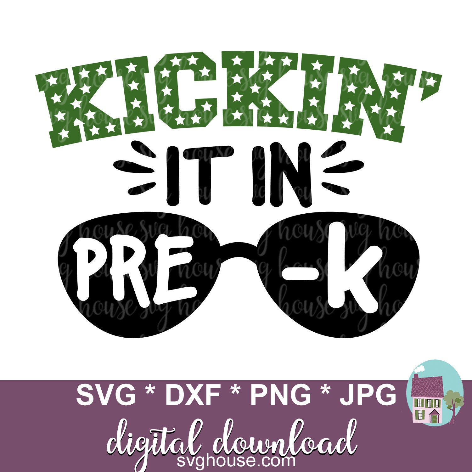 cut file Back to School Kickin It In PreK svg png dxf Silhouette digital file - CRICUT Drawing ...