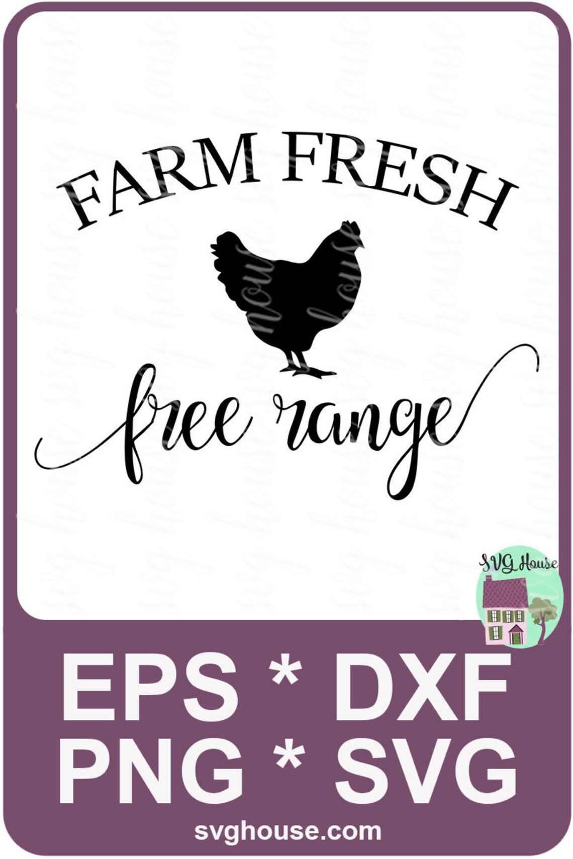 Farm Fresh SVG. Chicken SVG. Chicken Clipart. Farmhouse Svg. | Etsy