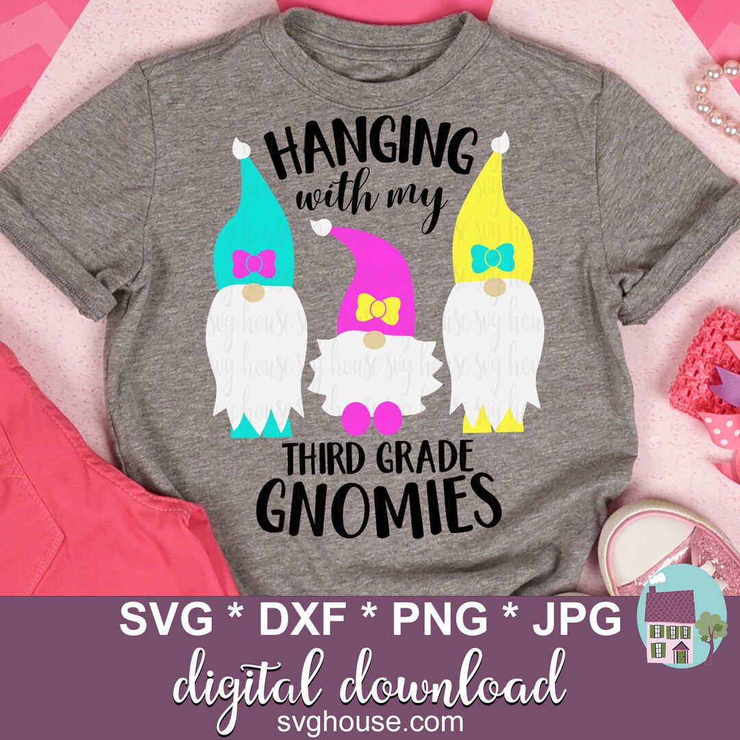 3rd Grade SVG Hanging With My Third Grade Gnomies SVG Gnome - Etsy