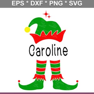 Elf Split Monogram Svg Christmas Elf Vector Cut Files for Silhouette ...