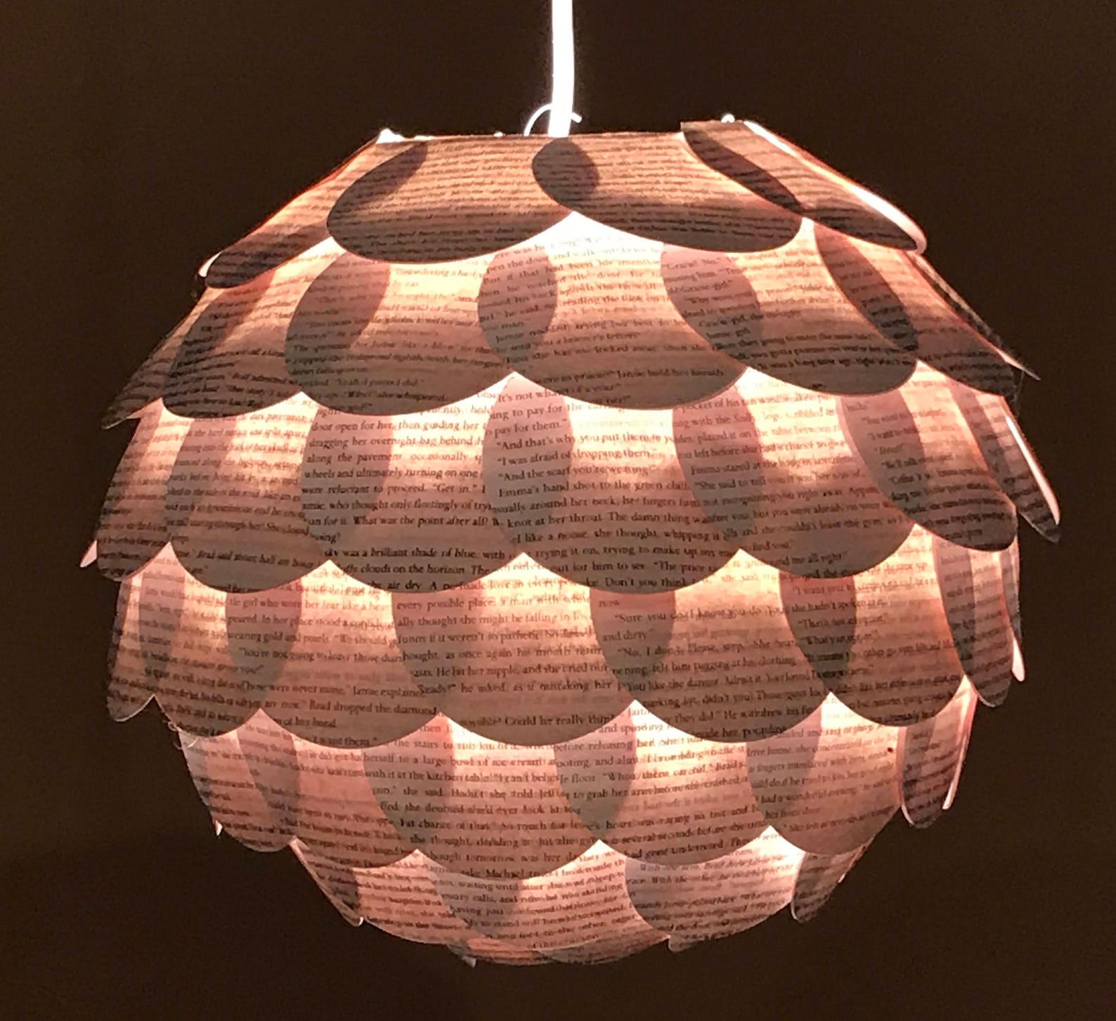 Booklover Handmade Paper Pendant Chandelier Light - Etsy