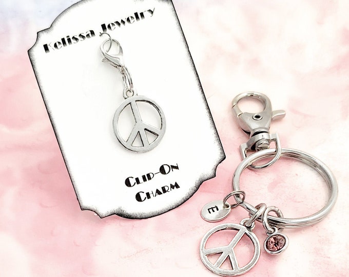 Beaded Wire Peace Sign Keychains Boho Keychains Hippie Accessory Hippie ...