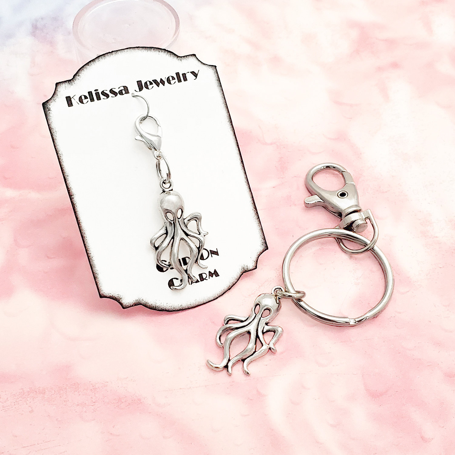 Octopus Key Ring or Zipper Pull Optional Personalized | Etsy