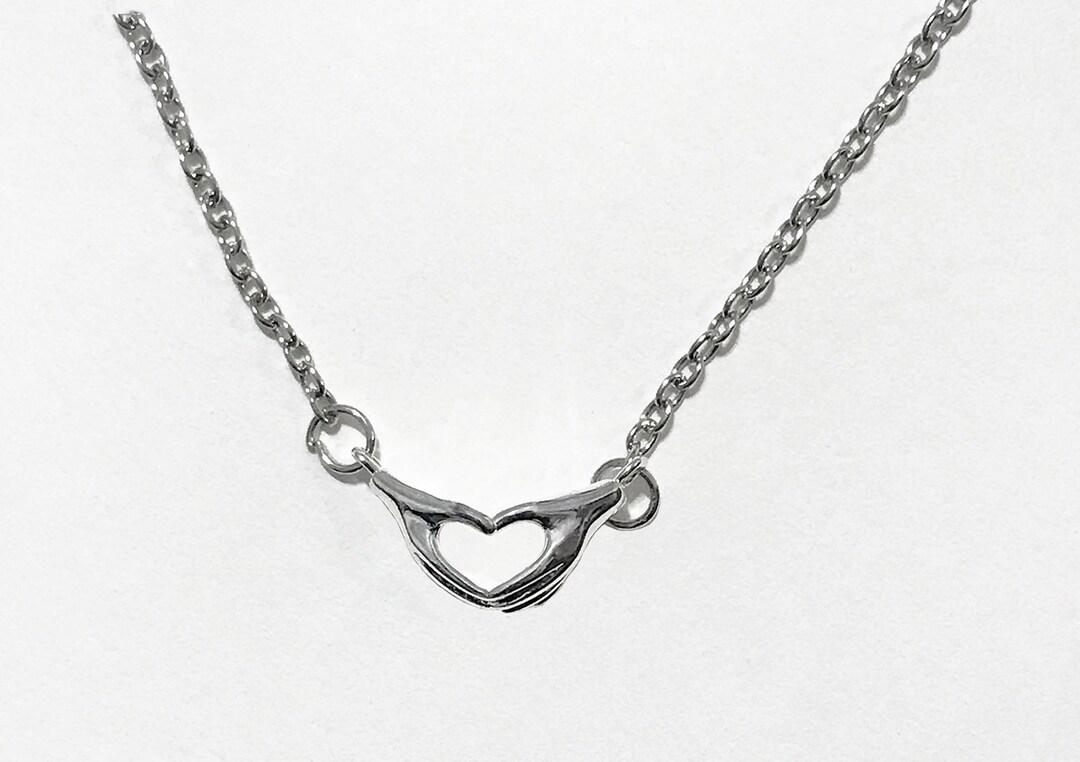 Heart Hands Sign Language Necklace: Silver Plated Love Sign - Etsy