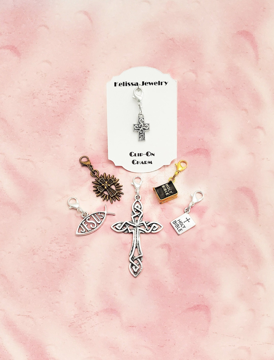 Religious Zipper Pull Charm: Cross, Bible, Jesus Fish - Etsy