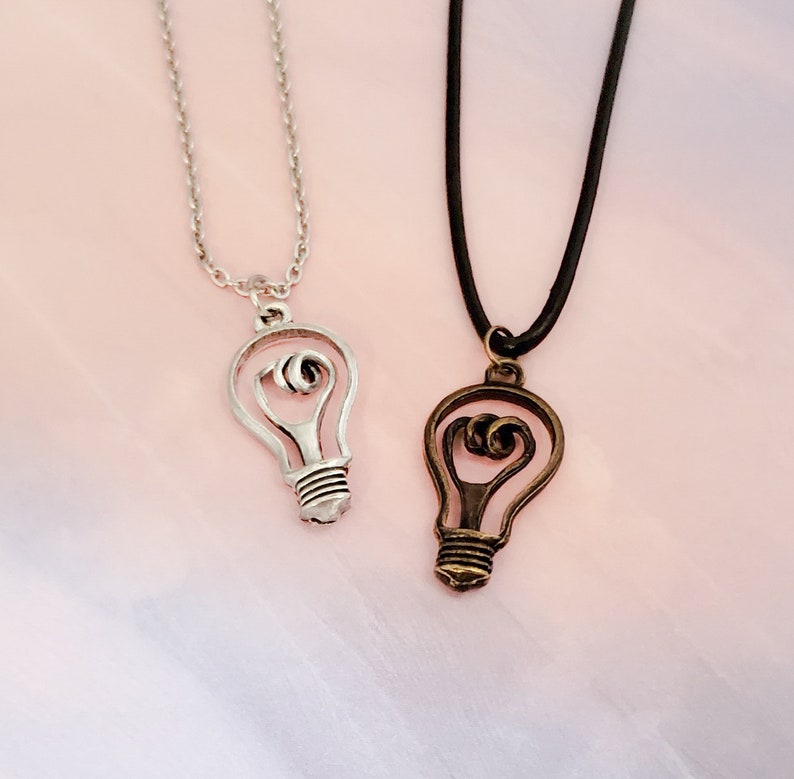 Light Bulb Necklace Edison Lightbulb Necklace in Silver or | Etsy