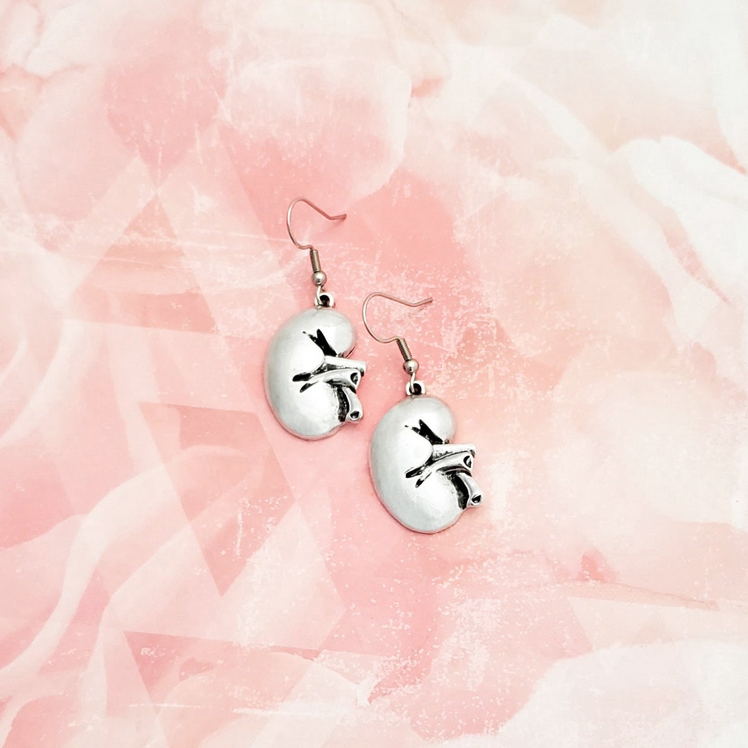Anatomical Kidney Earrings, Silver Human Kidney Earrings - Etsy