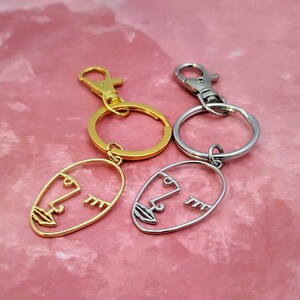 Face Zipper Pull or Face Keychain Keyring, Abstract Face, Picasso Face ...