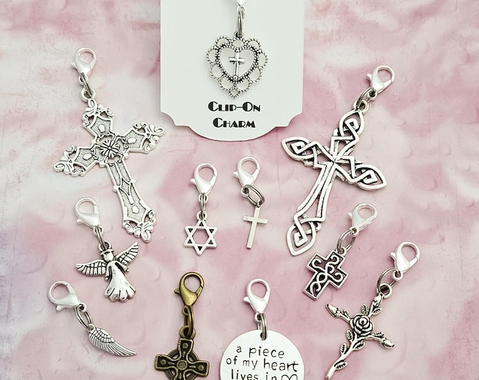 Set of Mini Cross Zipper Pulls Tiny Cross Planner Charm I Love Jesus ...