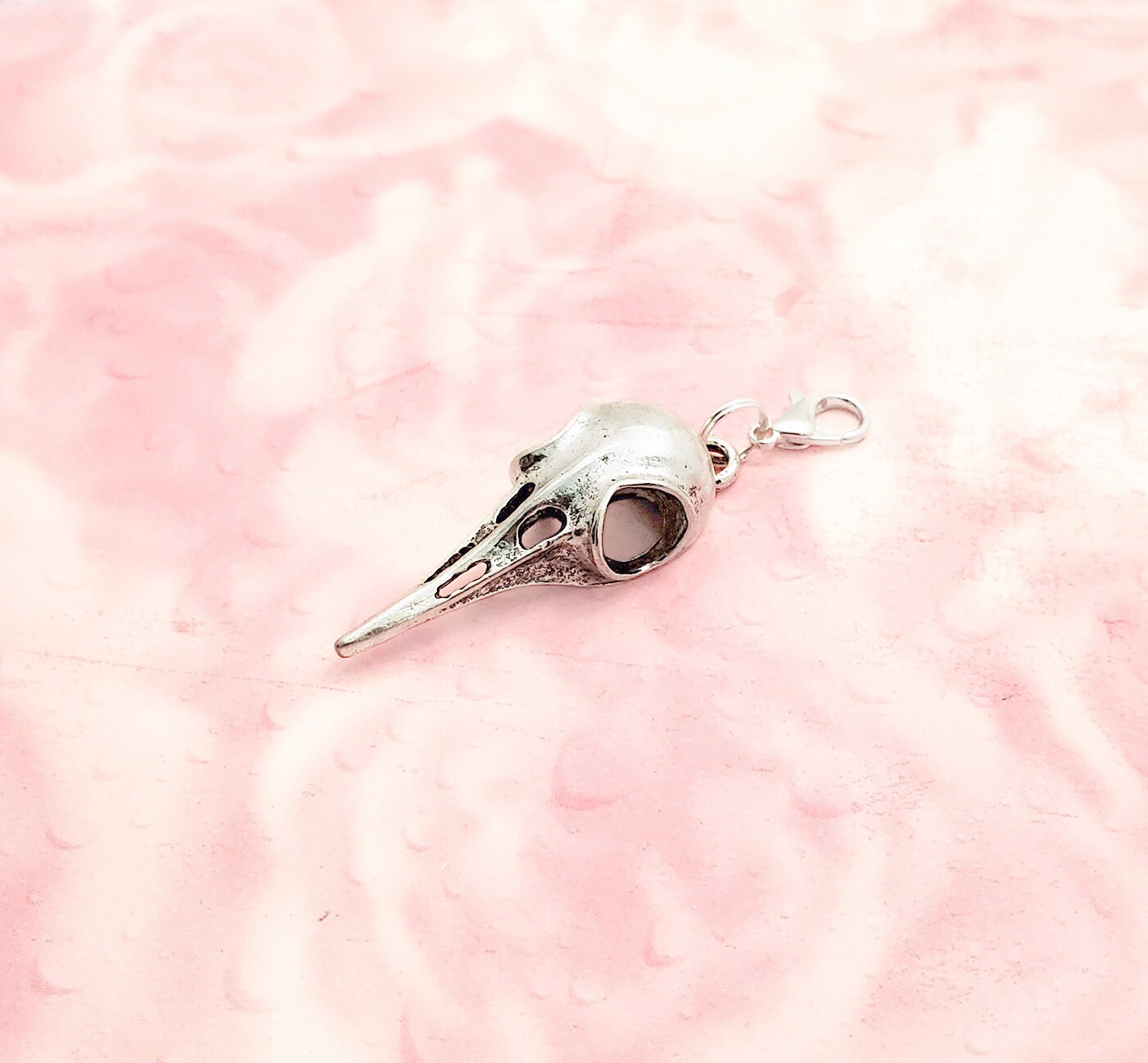 Raven Bird Skull Zipper Pull Raven Skull Keychain Keyring - Etsy