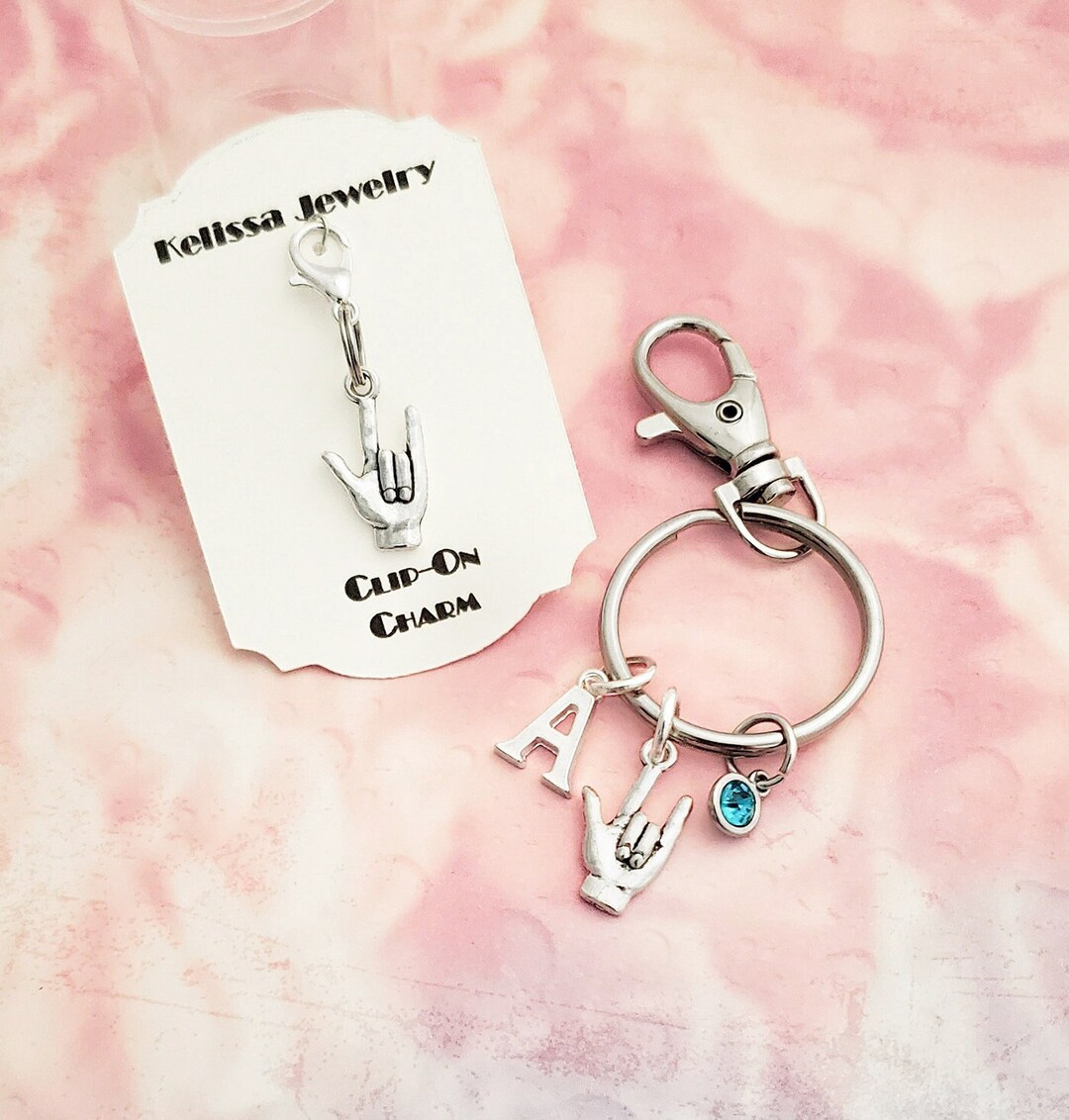 I Love You Sign Language Zipper Pull or Keychain Keyring, ASL I Love ...