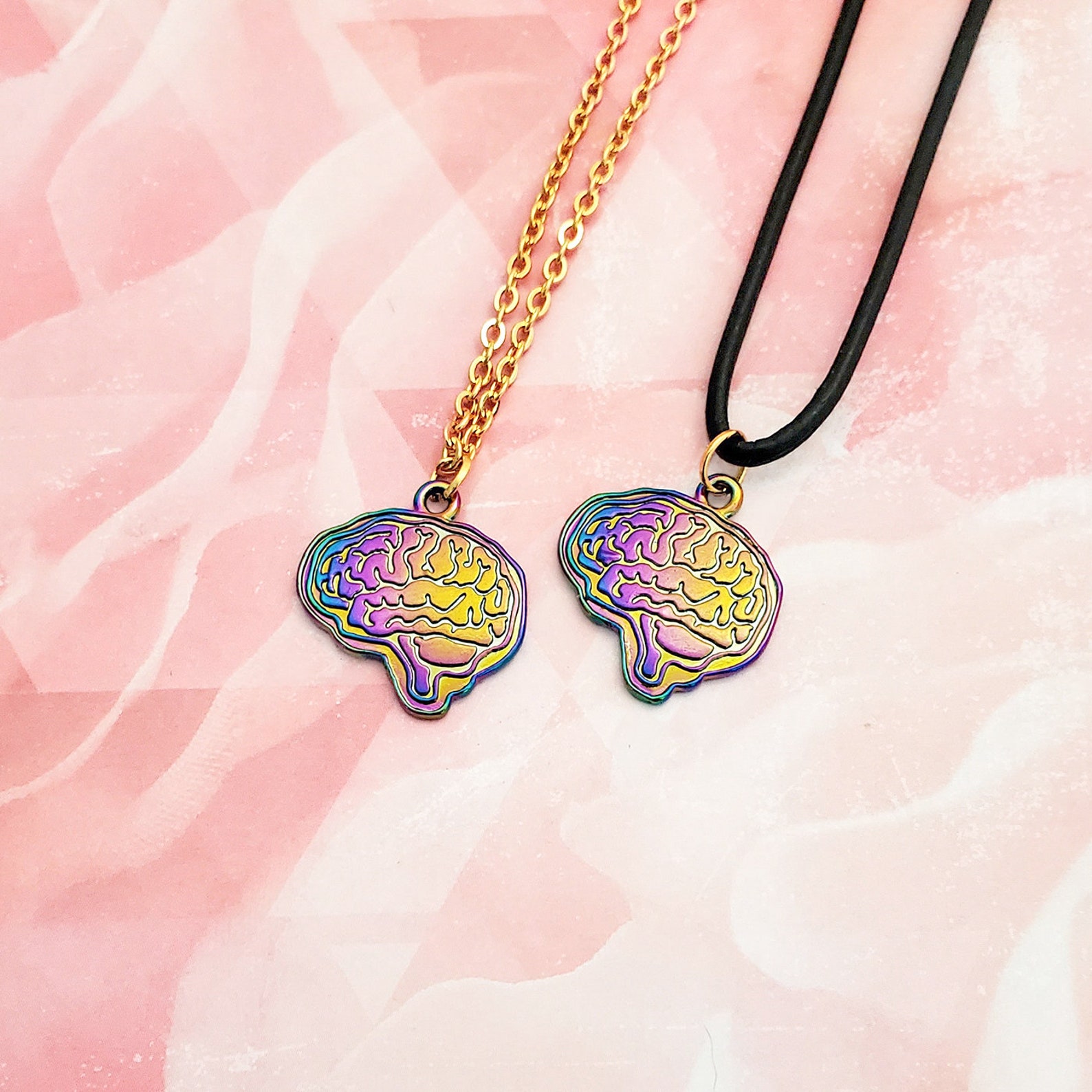 Brain Necklace Colorful Anatomical Brain Optional | Etsy