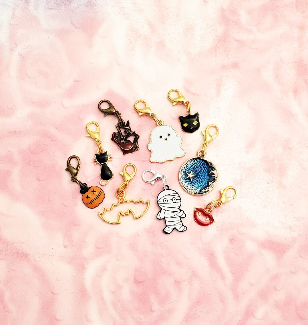 Halloween Enamel Zipper Pull Charm: Bat, Ghost, Pumpkin & More - Etsy