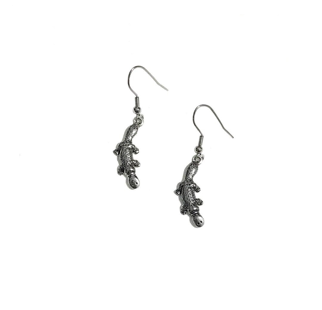 Antique Silver Platypus Earrings: Duckbill Animal Jewelry - Etsy